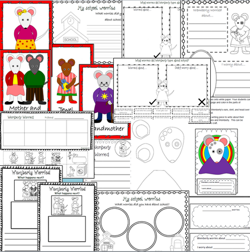 Wemberly Worried book companion with activities and sequencing ...