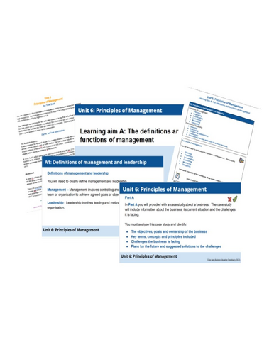BTEC National in Business - Unit 6: Principles of Management complete ...