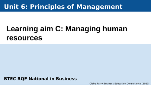 BTEC National in Business - Unit 6: Principles of Management complete ...