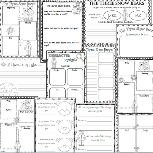 The Three Snow Bears book companion- Jan Brett | Teaching Resources