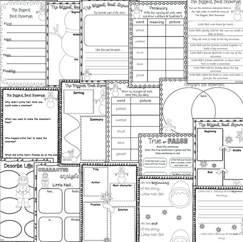 The Biggest, Best Snowman book companion plus sequencing | Teaching ...