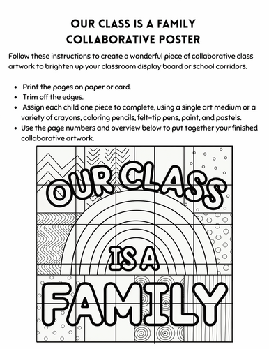 Our Class is a Family Collaborative Poster: Classroom Decor and Group ...