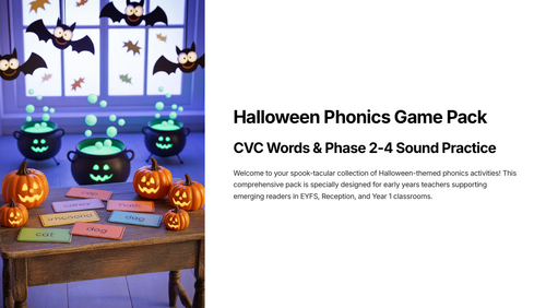 2025 Halloween Phonics Game ideas | CVC + Phase 2–4 Sounds | EYFS & KS1 ...