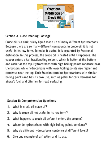 Year 11 Chemistry Lesson Pack – Fractional Distillation | Teaching ...