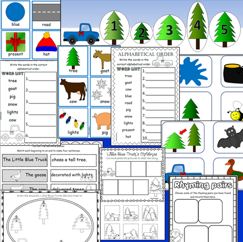 Little Blue Truck's Christmas book companion plus sequencing and craft ...