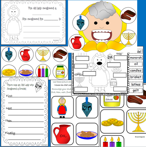 I Know an Old Lady Who Swallowed a Dreidel book companion activities ...
