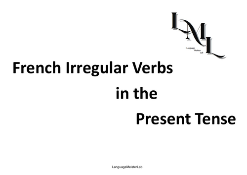 French Irregular Verbs in the Present Tense Learning Aid Poster ...