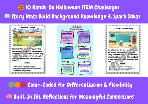 October STEM Challenges for 5-8 | Story Mats/SEL/Choice Board ...