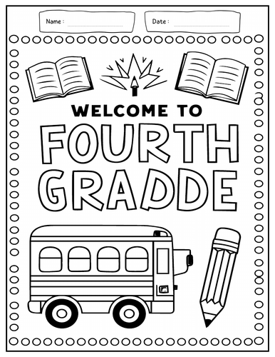 First Day of 4th Grade Coloring Sheets: September Coloring Pages ...