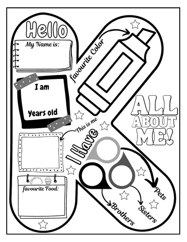 All About Me Worksheet for Kindergarten: Getting to Know You English ...