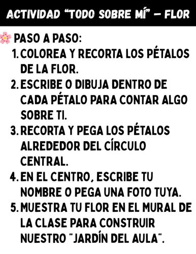 Todo Sobre Mí – Flor: All About Me Flower Craft in Spanish: Bulletin ...