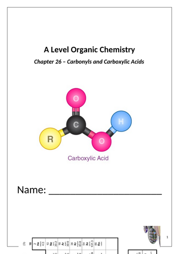 OCR A Level Chemistry Chapter 26 - Carbonyls and Carboxylic Acids ...