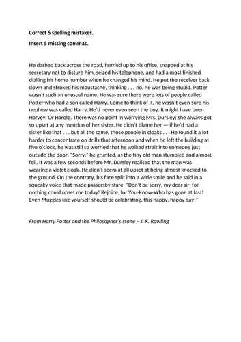KS3 SPaG Proofreading & Punctuation Pack – Capital Letters, Spellings ...