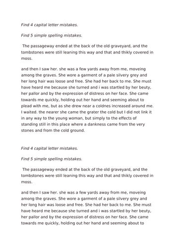 KS3 SPaG Proofreading & Punctuation Pack – Capital Letters, Spellings ...