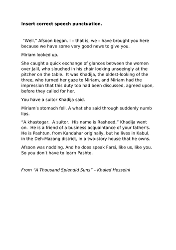 KS3 SPaG Proofreading & Punctuation Pack – Capital Letters, Spellings ...