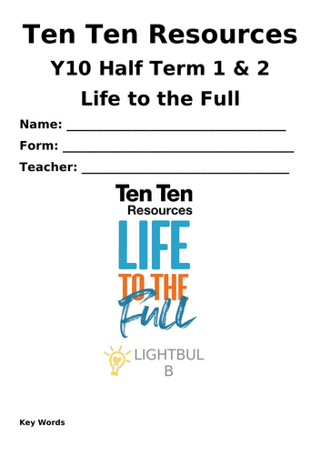 Ten Ten Resources Life to the Full Worksheet Booklets 2025-26 ...