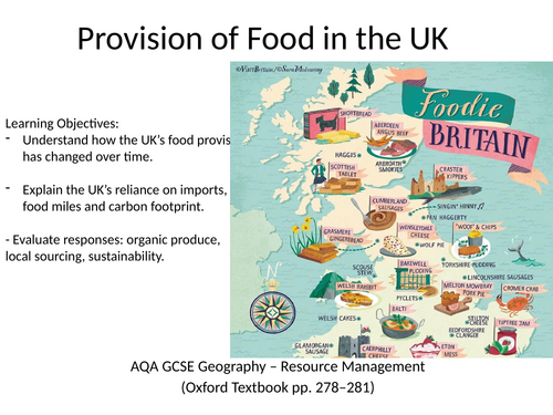 AQA GCSE Geography Provision of food in the U.K | Teaching Resources