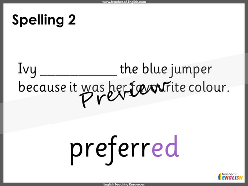 Adding Suffixes Beginning with Vowel Letters to Words Ending in -fer ...