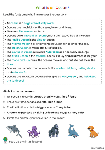 KS1 Geography: Continents & Oceans Workbook | Activities for Kids ...