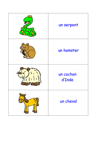 FRENCH TOPICS: PETS-LES ANIMAUX A LA MAISON- CARD GAMES | Teaching ...