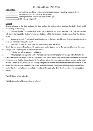 'Of Mice and Men' series of lessons | Teaching Resources