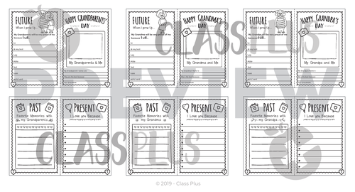 Grandparents Day Writing Activity Timeline and Brochure for Elementary ...
