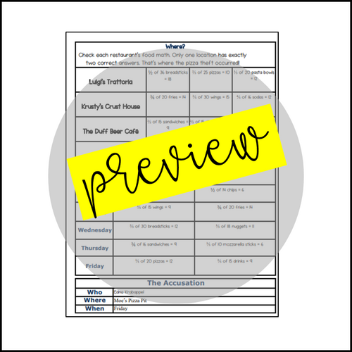 Fractions of Amounts Murder Mystery | KS2 & KS3 Maths Activity ...