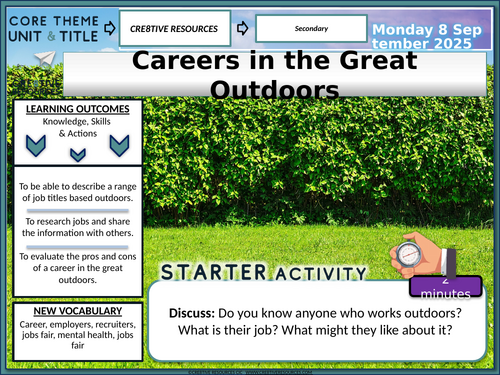Careers in the Great Outdoors Careers Lesson | Teaching Resources