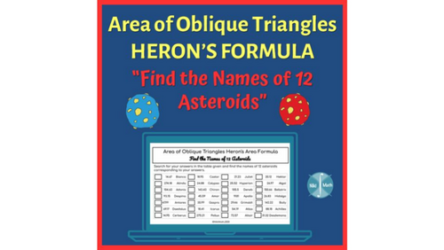 Area of Oblique Triangles Heron's Formula - Find the Names of 12 ...
