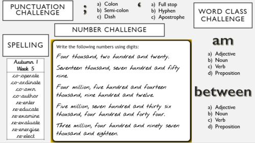 Year 6 Morning Activities - Autumn Term 1 | Teaching Resources