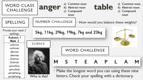 Year 6 Morning Activities - Autumn Term 1 | Teaching Resources