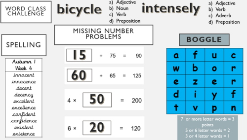 Year 6 Morning Activities - Autumn Term 1 | Teaching Resources