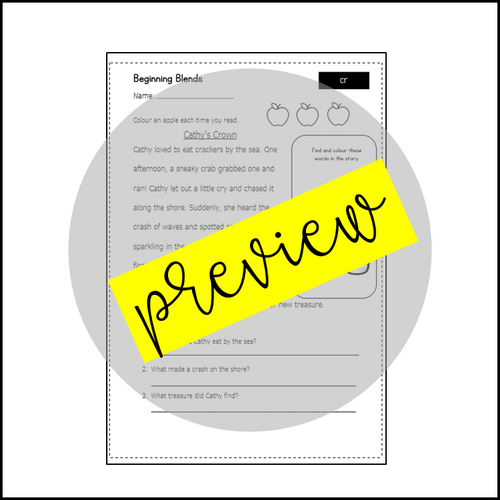 Beginning Blends Phonics Worksheets | Literacy Activities for Reception ...