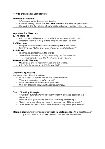 Year 9 Drama – Direct Like a Practitioner (KS3 → GCSE Prep) | Teaching ...