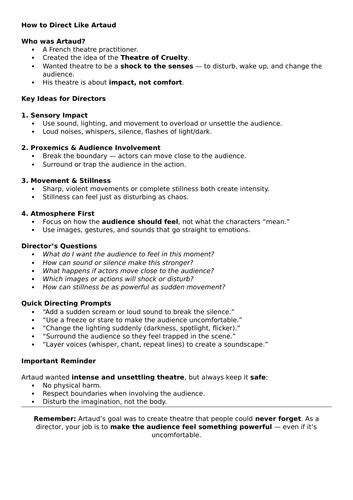 Year 9 Drama – Direct Like a Practitioner (KS3 → GCSE Prep) | Teaching ...