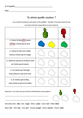 Colours_KS2 French _ Likes and dislikes _ with native voice over ...