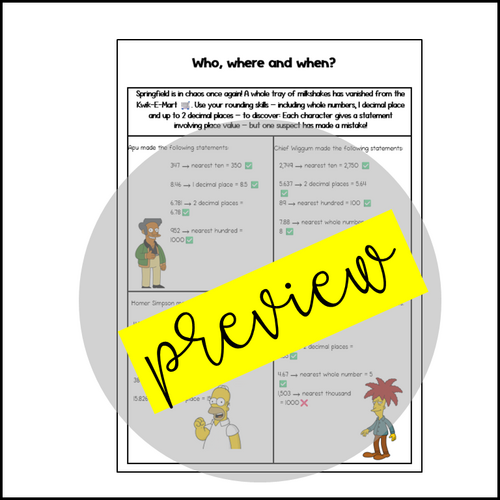 Rounding Murder Mystery | Maths Problem-Solving for KS2 & KS3 (Simpsons ...