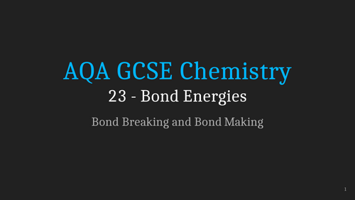 AQA GCSE Chemistry Presentations Chapter 5 - Energy Changes | Teaching ...