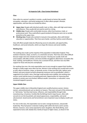 An Inspector Calls - Act 1 The Birlings | Teaching Resources