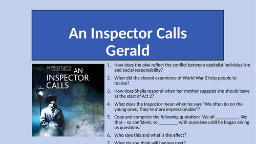 An Inspector Calls - Act 2 Gerald | Teaching Resources