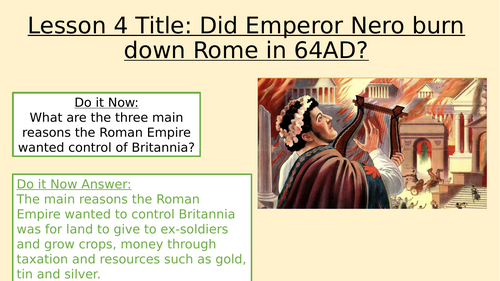 KS3 The Romans L4 - Did Nero burn down Rome? | Teaching Resources