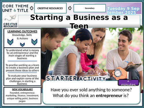 Starting a Business as a Teenager - Careers Enterprise Lesson ...