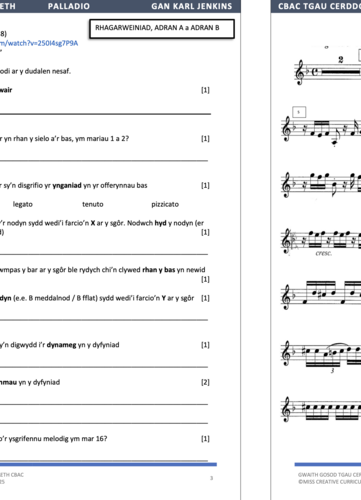WJEC GCSE Music - Palladio gan Karl Jenkins - New for teaching septmber ...