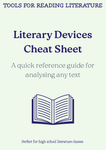 Literary Devices Cheat Sheet (GCSE, BFI & A-Level English) | Teaching ...
