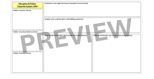 Sociology - Education & Political Policy Activity Sheets (With Answers ...