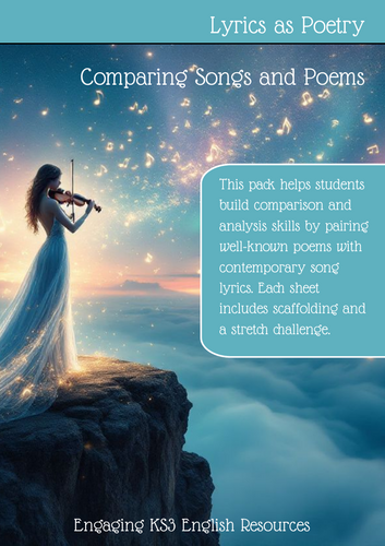 Lyrics as Poetry: 5 KS3 Worksheets – Poems & Song Lyrics for Engaging ...