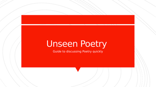 Guide to Analysing Unseen Poetry | Teaching Resources