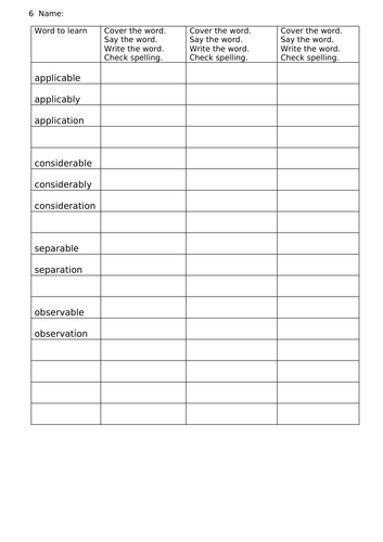Words ending able and ably WORKSHEETS and CROSSWORDS | Teaching Resources