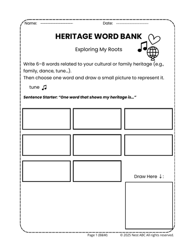 Heritage & Culture – SEL Writing and Reflection Activities (KS2 ...