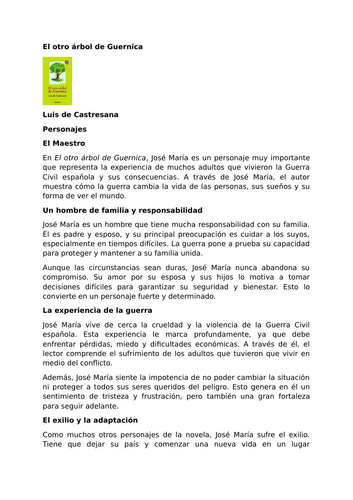 El otro árbol de Guernica by Luis de Castresana – Characters – El ...